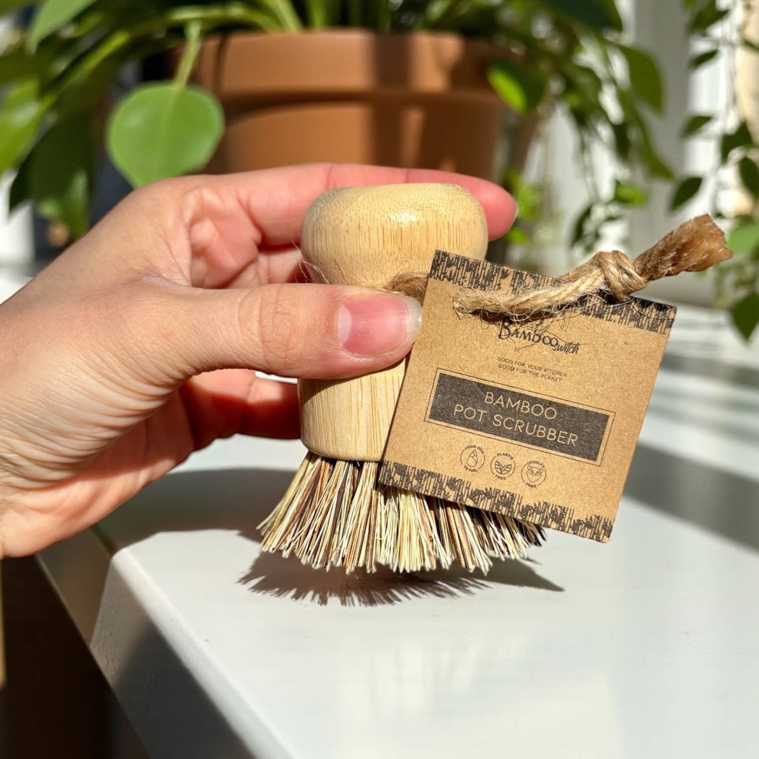 Bamboo Pot Scrub Brush – Marley's Monsters