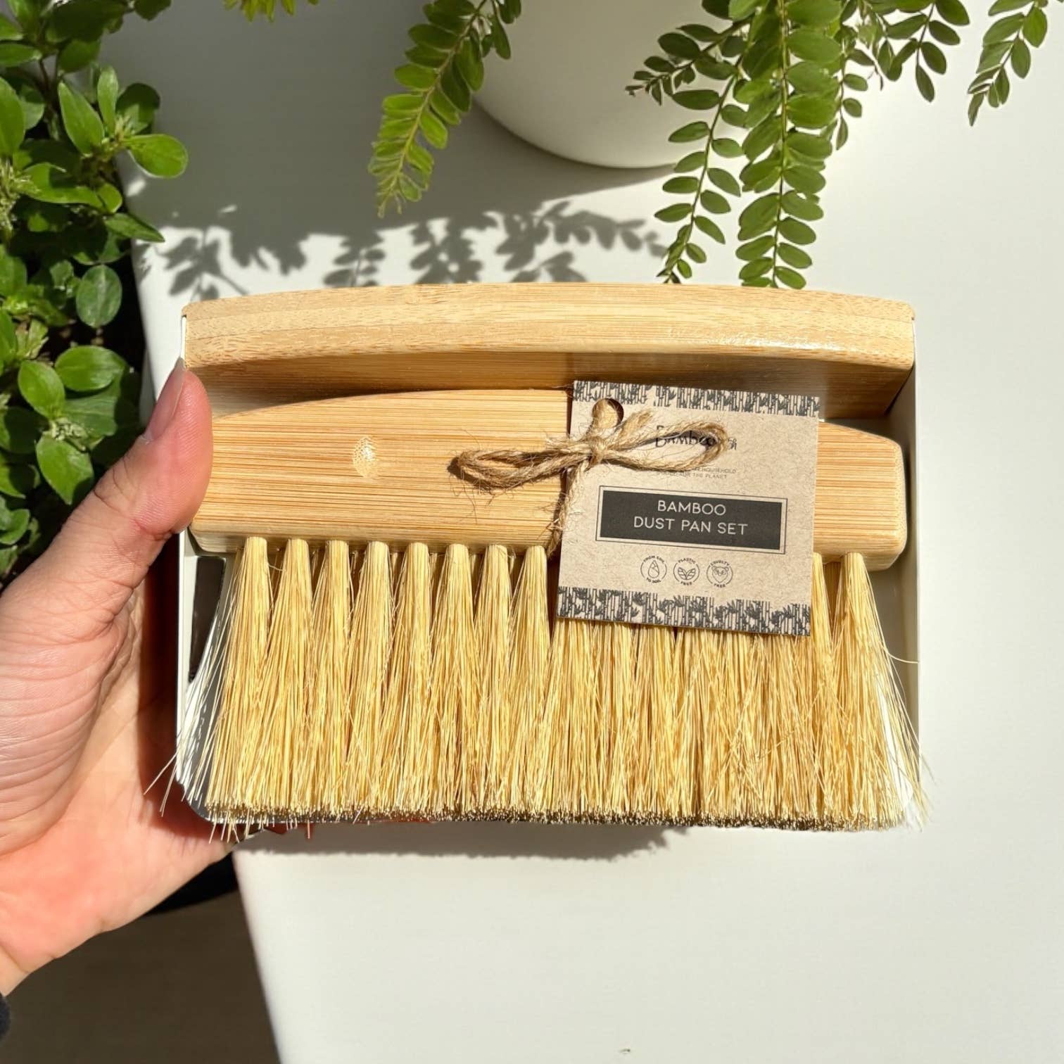 Bamboo Dust Pan & Bamboo Brush – Marley's Monsters