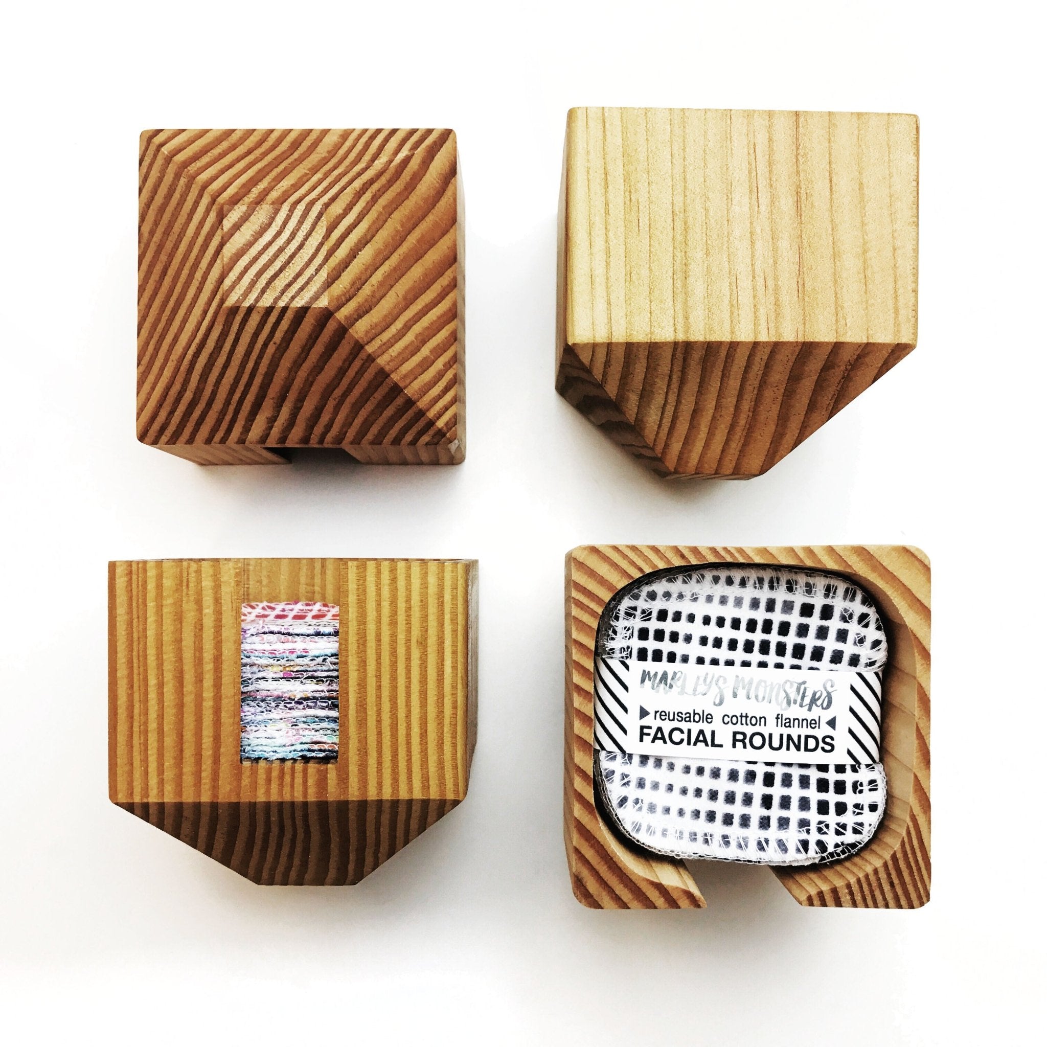 Wooden Facial Rounds Container - Sustainable Storage | Marley's Monsters