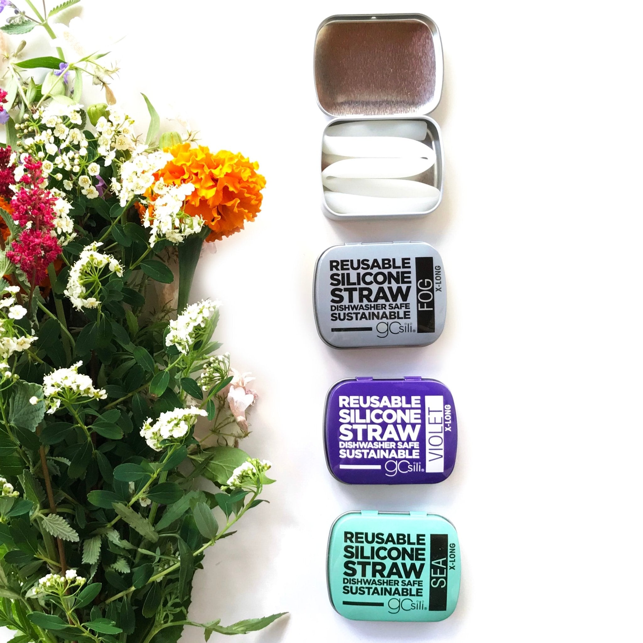 Silicone Straw & Travel Tin - Reusable Straws | Marley's Monsters