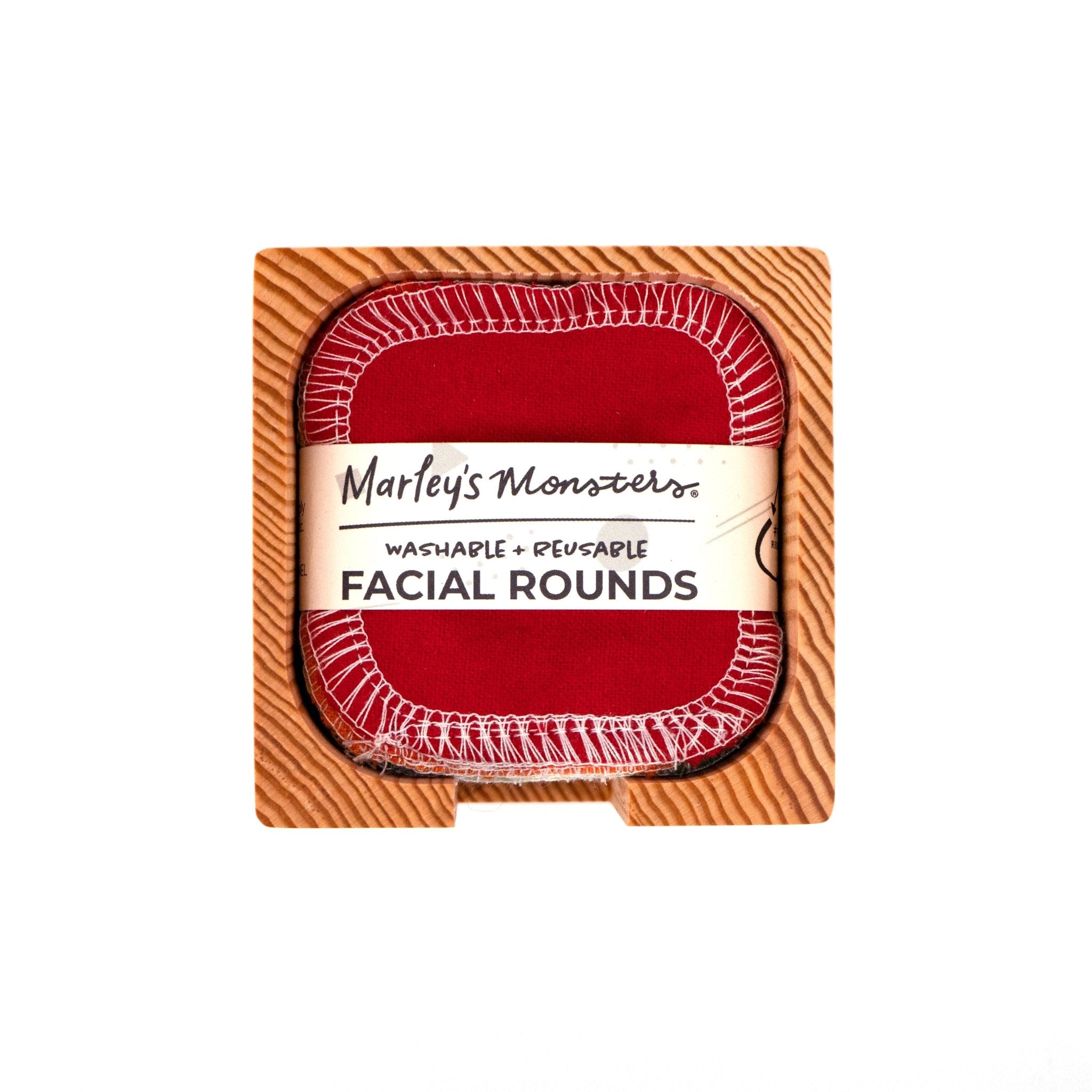 Wooden Facial Round Container 20-Pack of Reusable Facial Rounds ...
